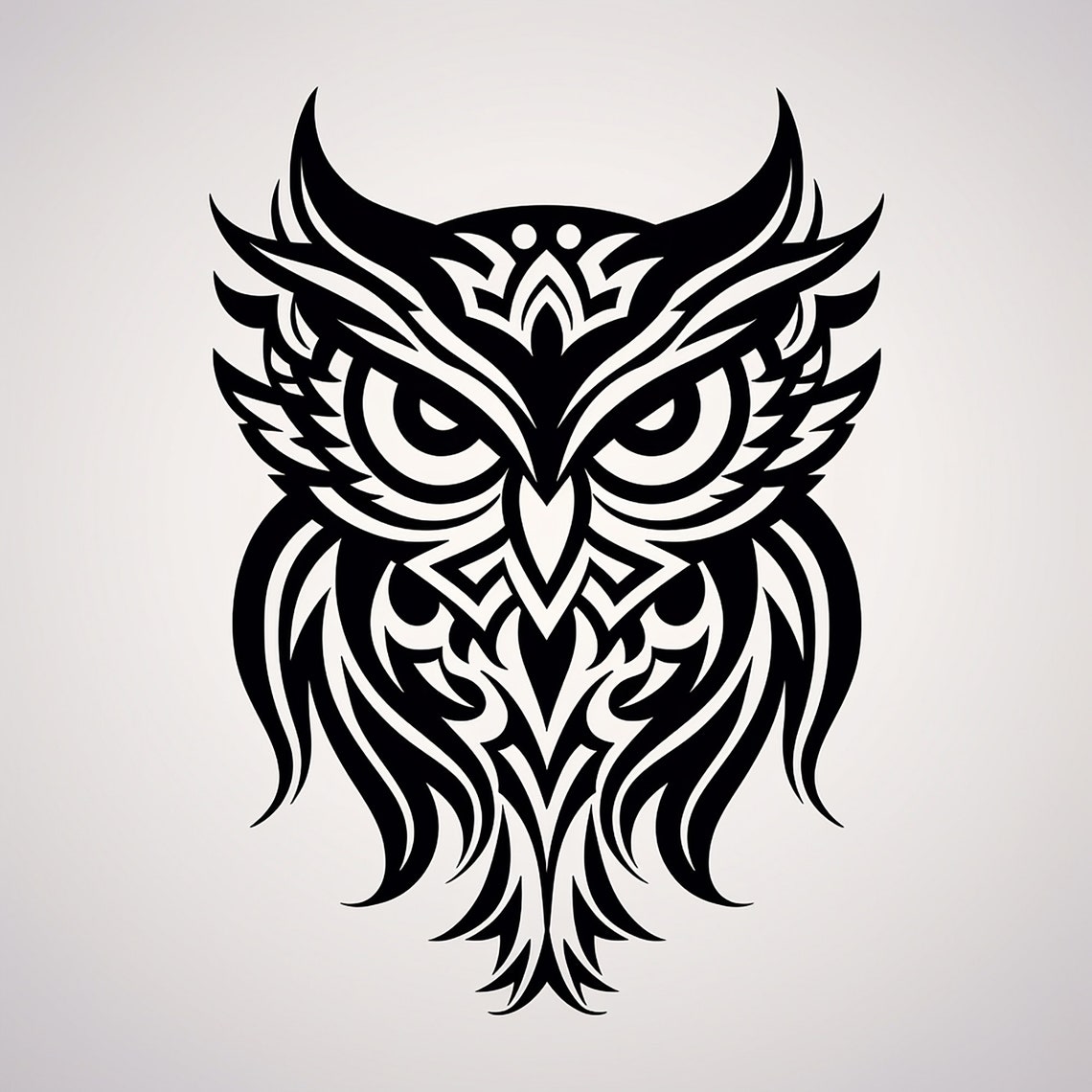 Abstract Black Line Owl Design, Printaable Geometric Decal for Sticker ...