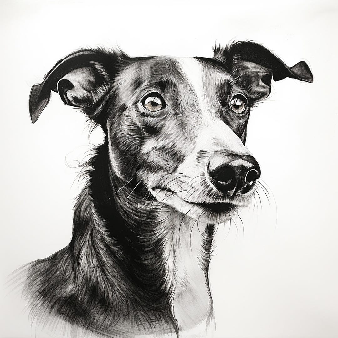 Greyhound Clip Art: Dog Portrait Vector Graphics (commercial Use ...