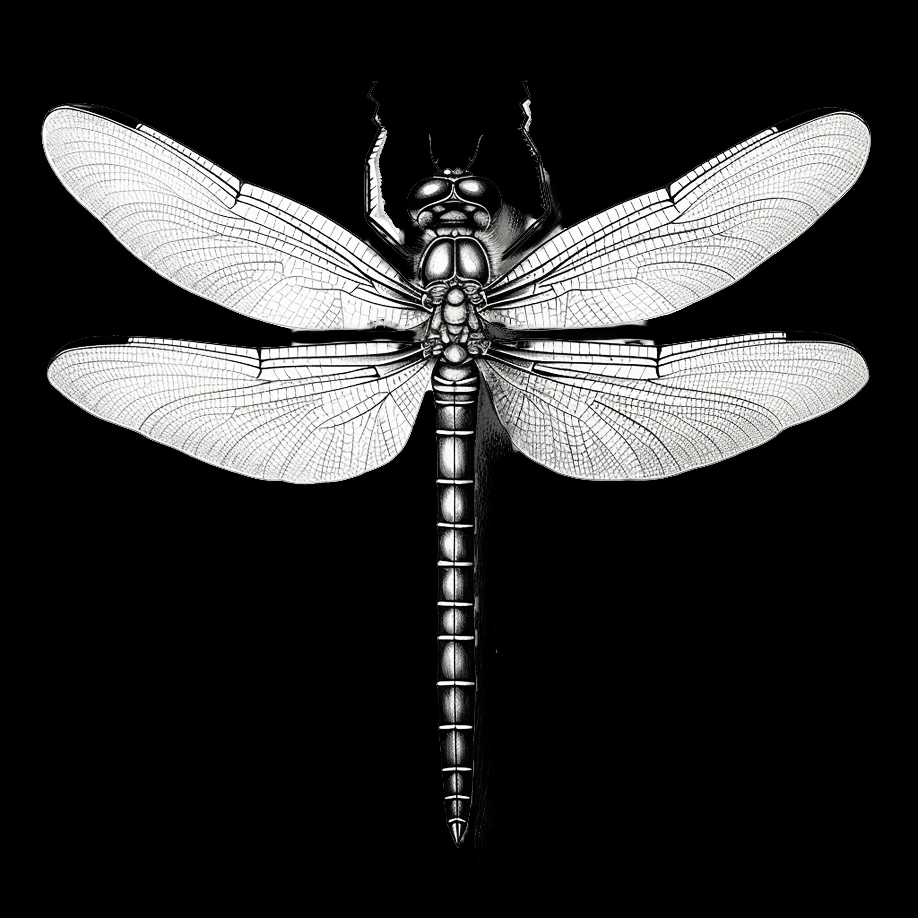 Dragonfly Fine Line Art: Insect Stencil, Logo, Decal (digital Download ...