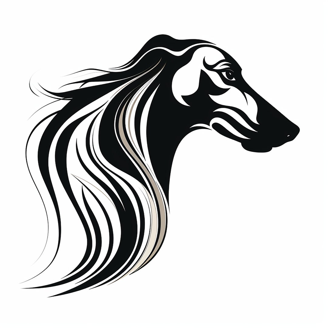 Abstract Greyhound Clip Art: Pet Portrait Illustration (digital ...