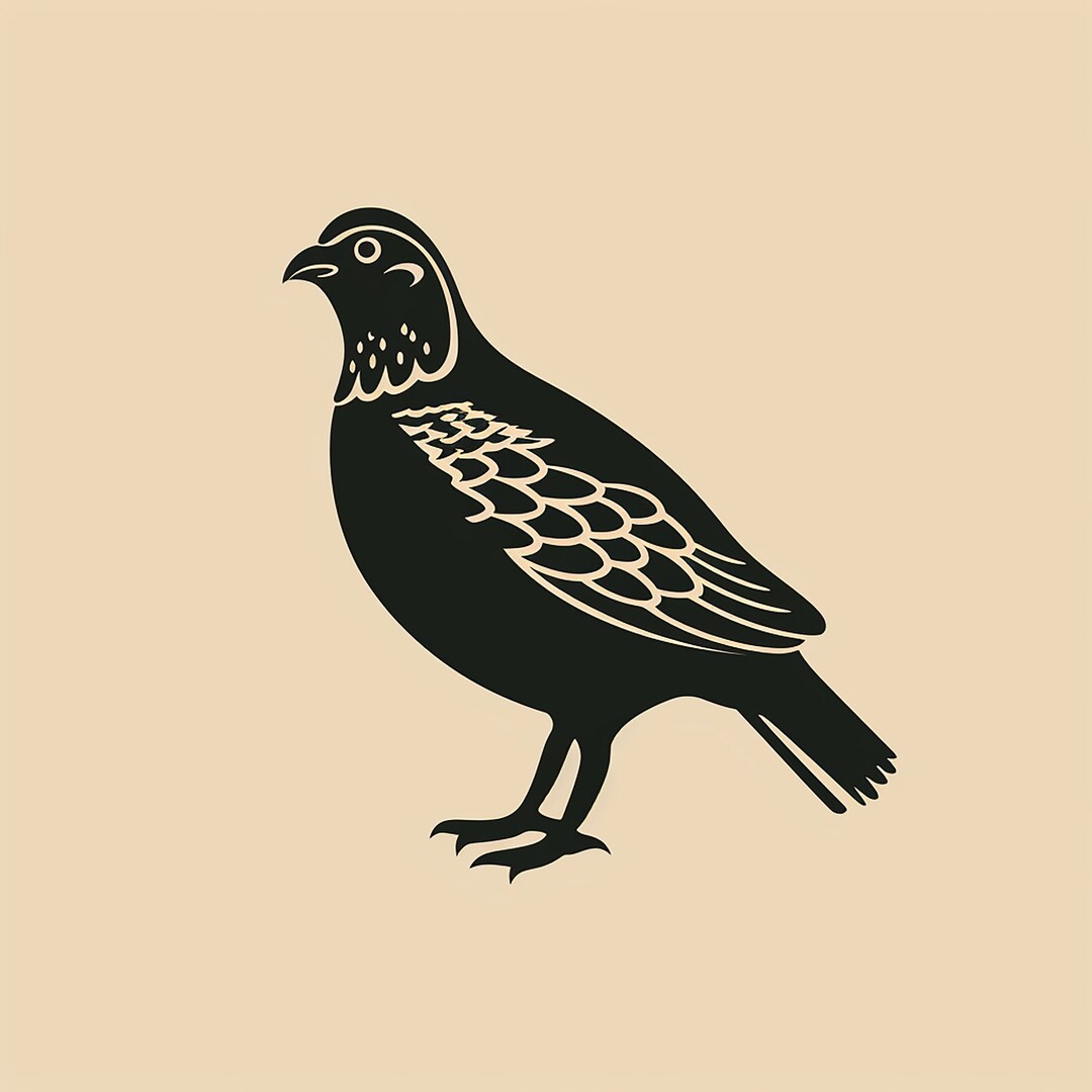 Quail Solid Black Line Decal, Printable Bird Image for Instant Download ...