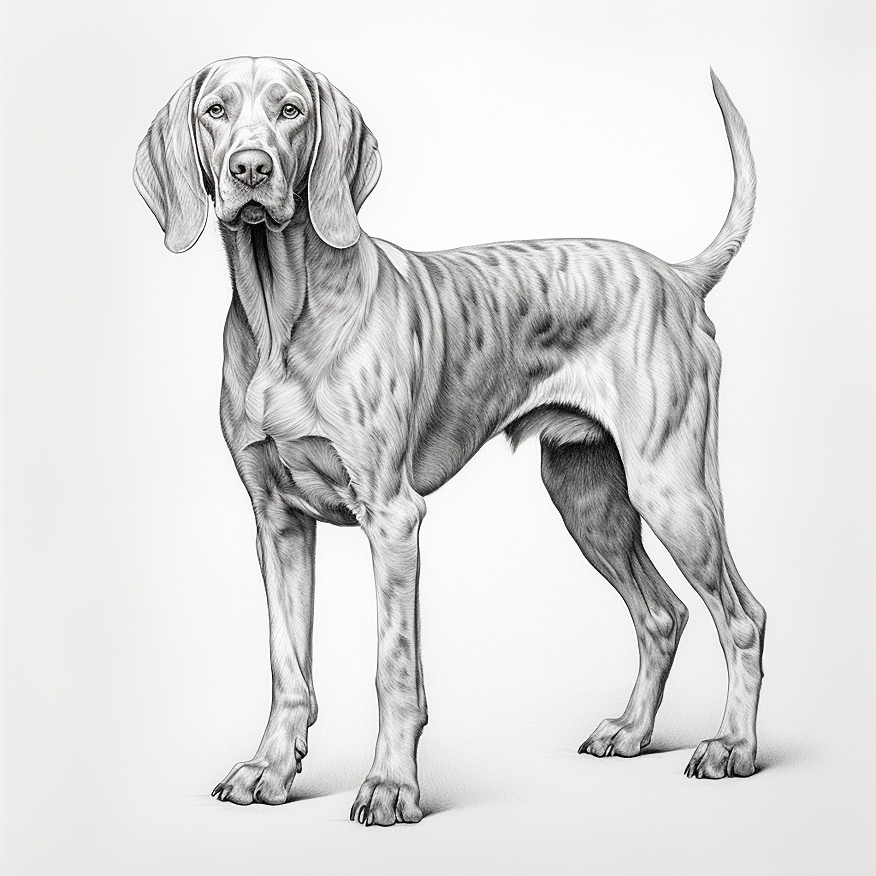 Bracco Italiano Fine Line Art Print, Dog Portrait (digital Download) - Etsy