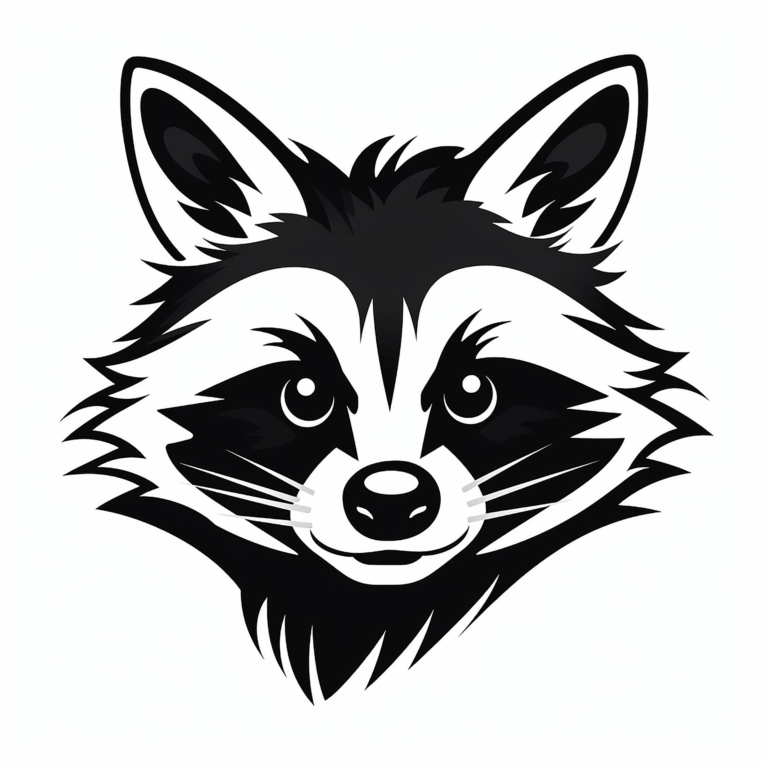 Raccoon Simple Black Line Image, Printable Minimalist Wildlife Animal ...