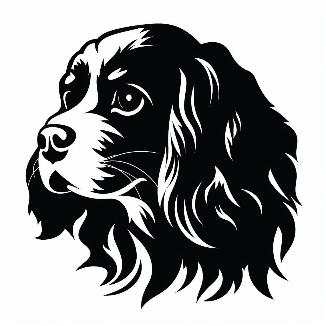 Cavalier King Charles Clip Art: Dog Decal, Logo, Stencil (digital ...