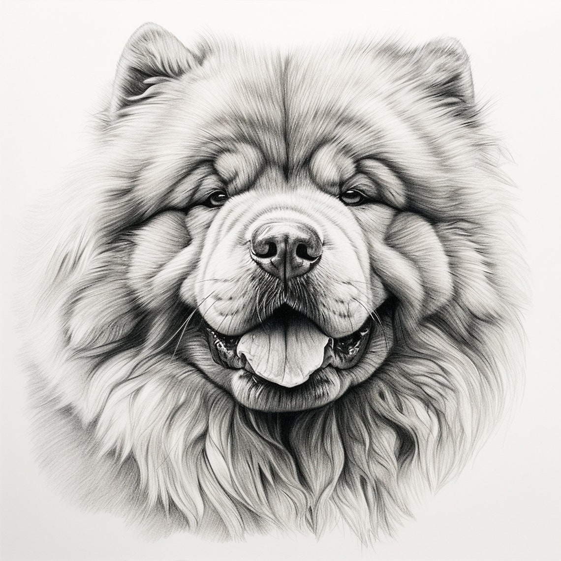 Chow Chow Fine Line Pet Portrait Printable Dog Clip Art - Etsy