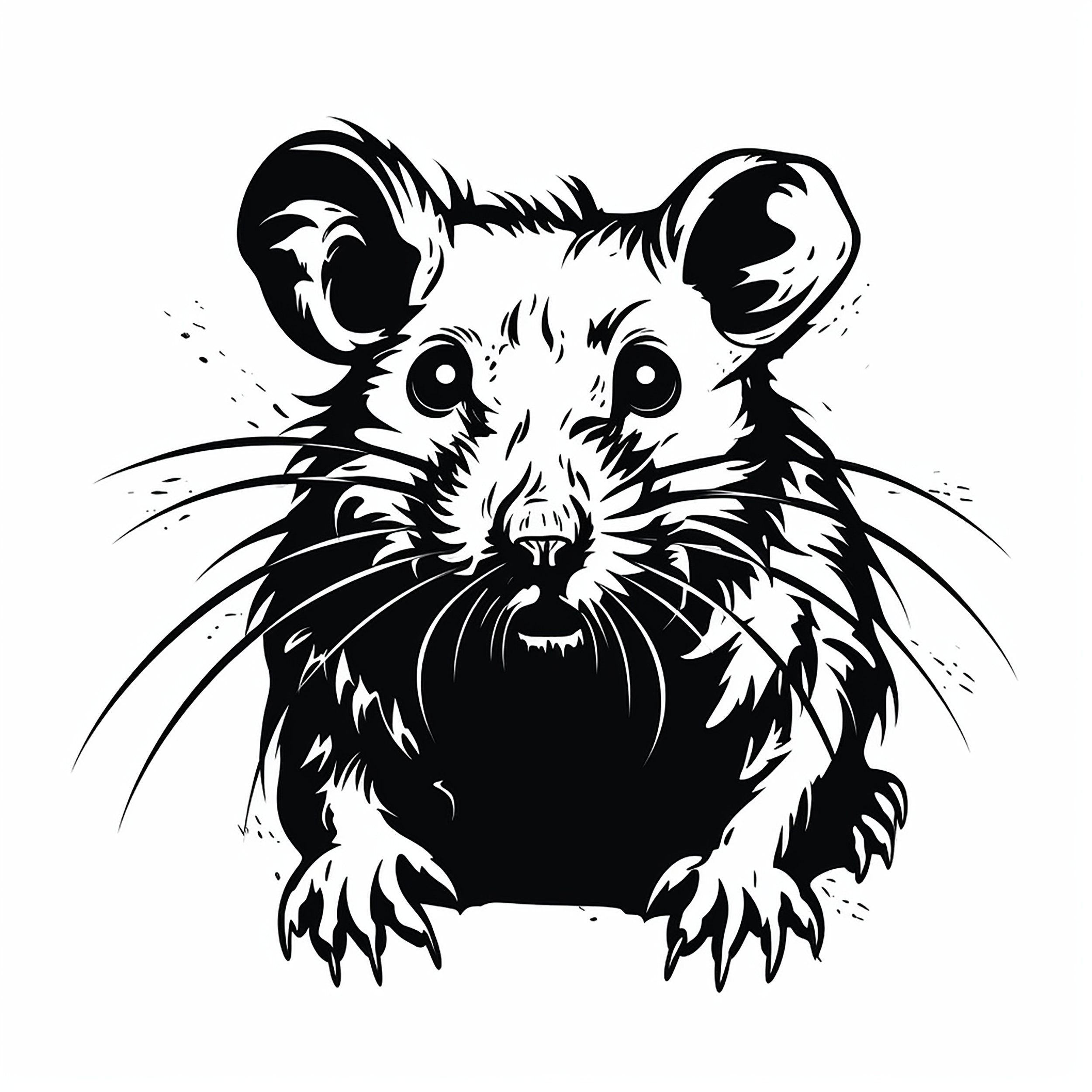 RAT Simple Black Line Clip Art for INSTANT DOWNLOAD. Rodent Image is ...