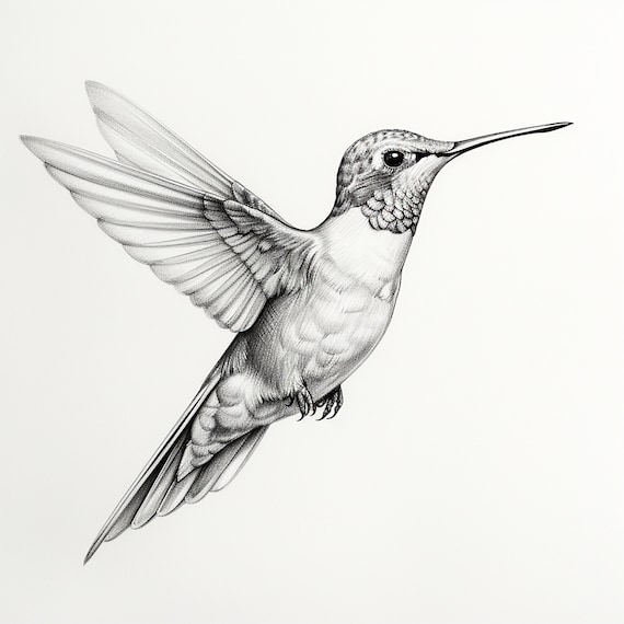 Hummingbird Pencil Drawing