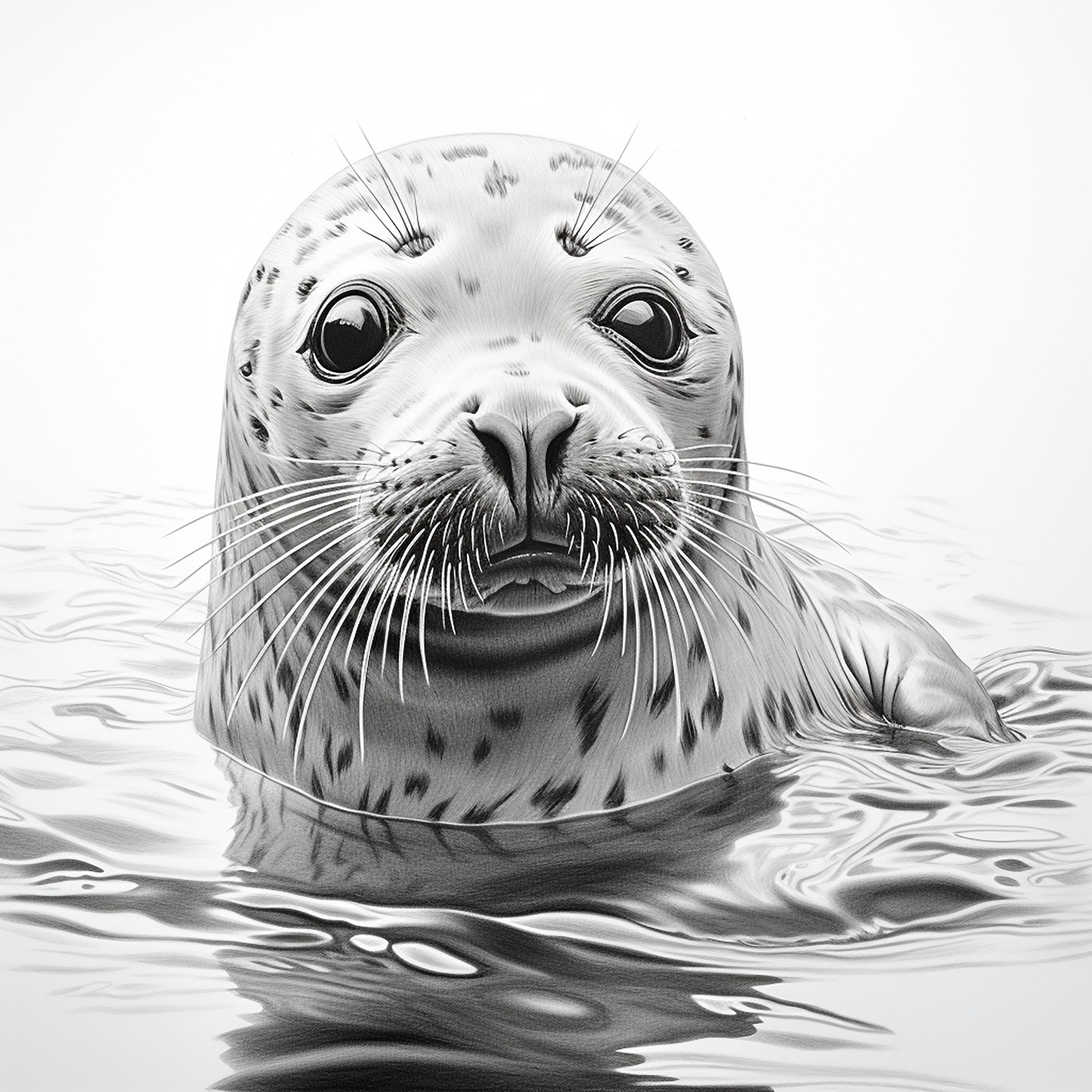 Cute Seal Drawing Realistic