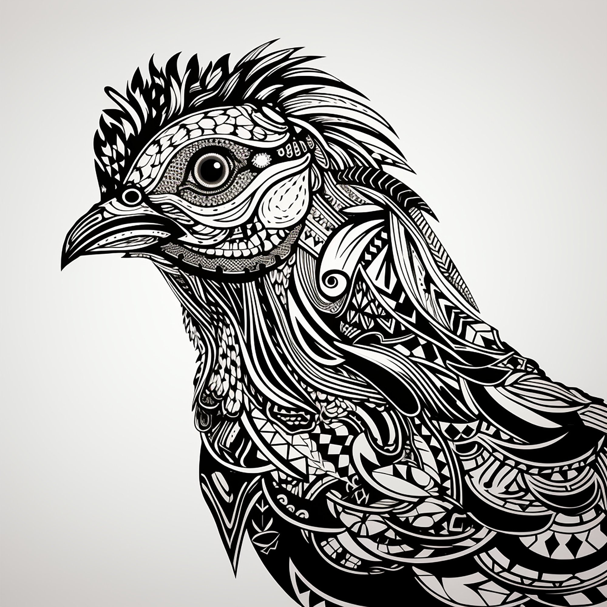 Abstract Chicken Clip Art Illustration Printable Geometric - Etsy