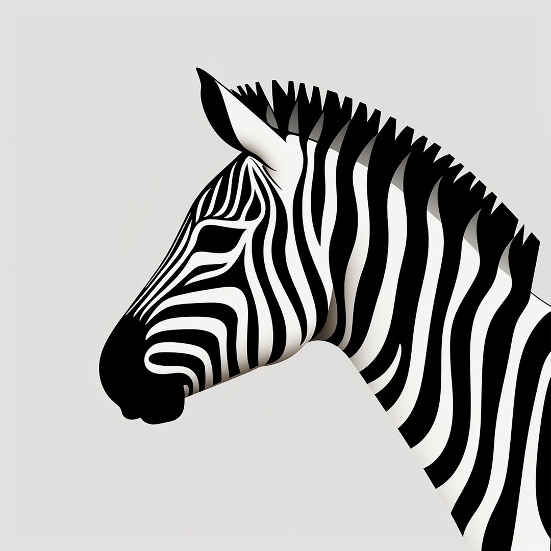 Zebra Minimalist Illustration: Wildlife Animal Clip Art (PNG, JPEG) - Etsy