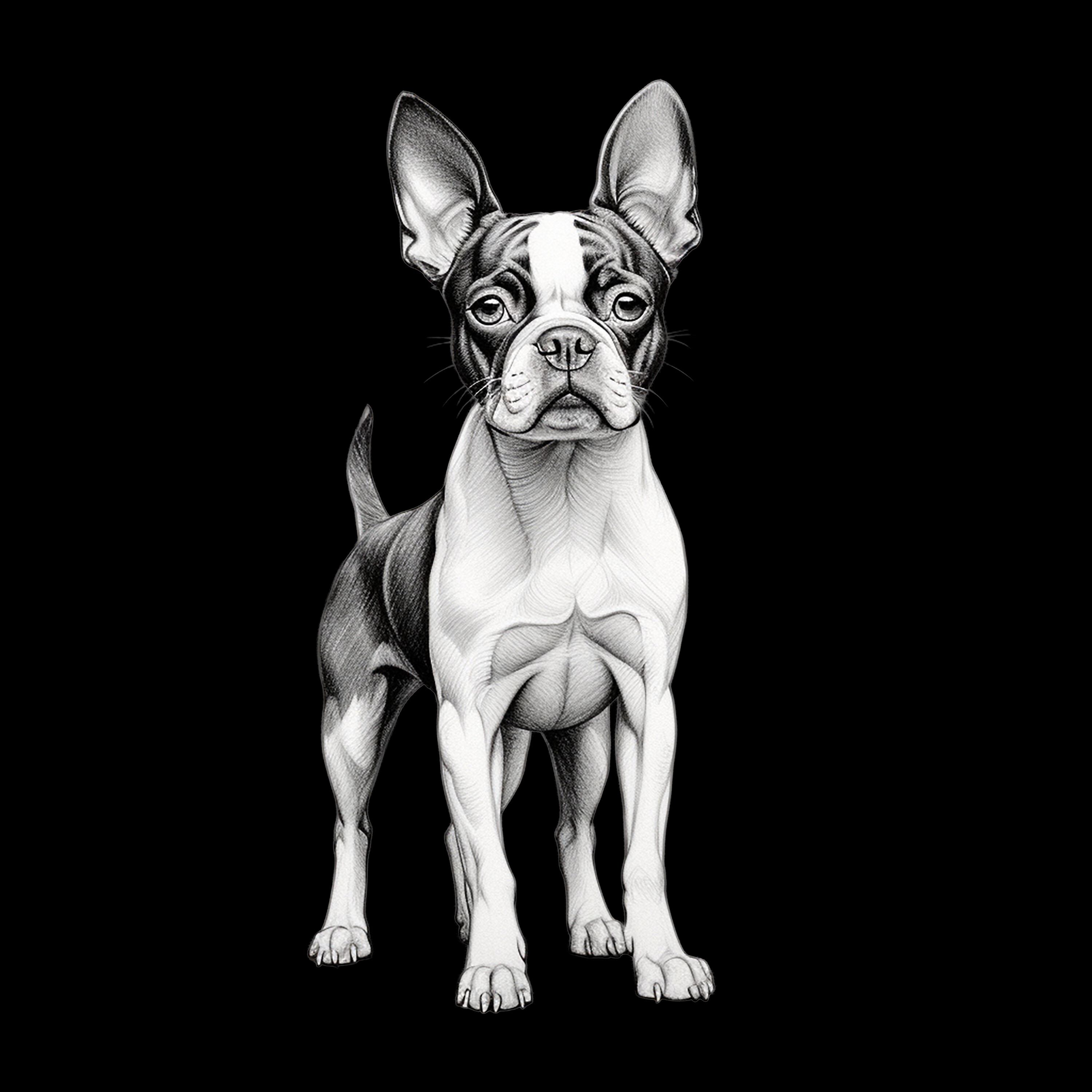 Boston Terrier Portrait Clip Art: Commercial Dog Design (digital ...