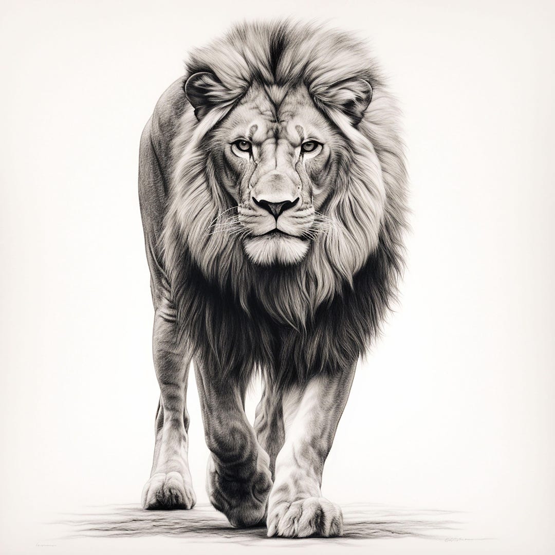 Realistic Lion Clip Art: Wildlife Illustration for DIY Crafts (PNG ...