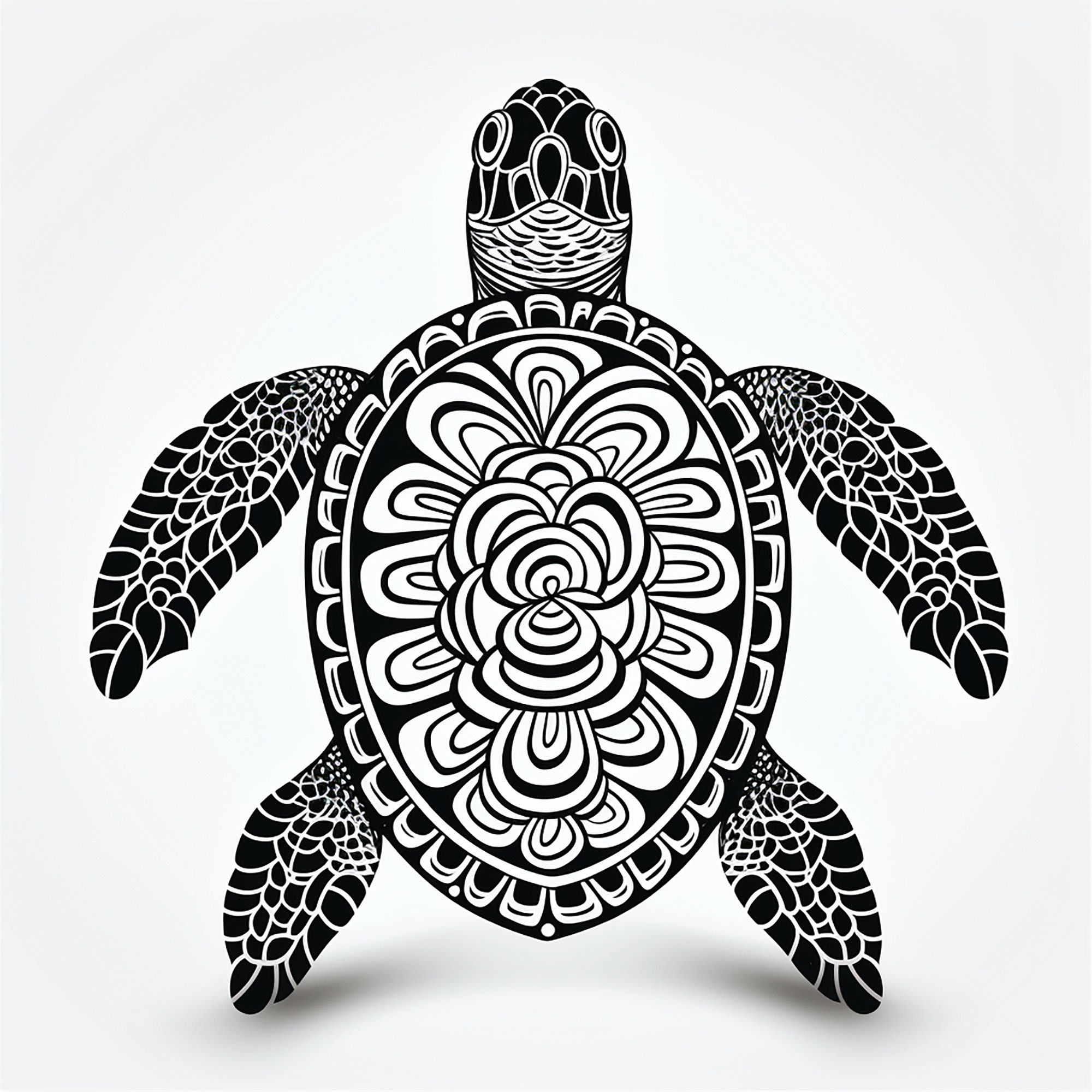 Sea Turtle Clip Art, Printable Abstract Turtle Illustration for ...