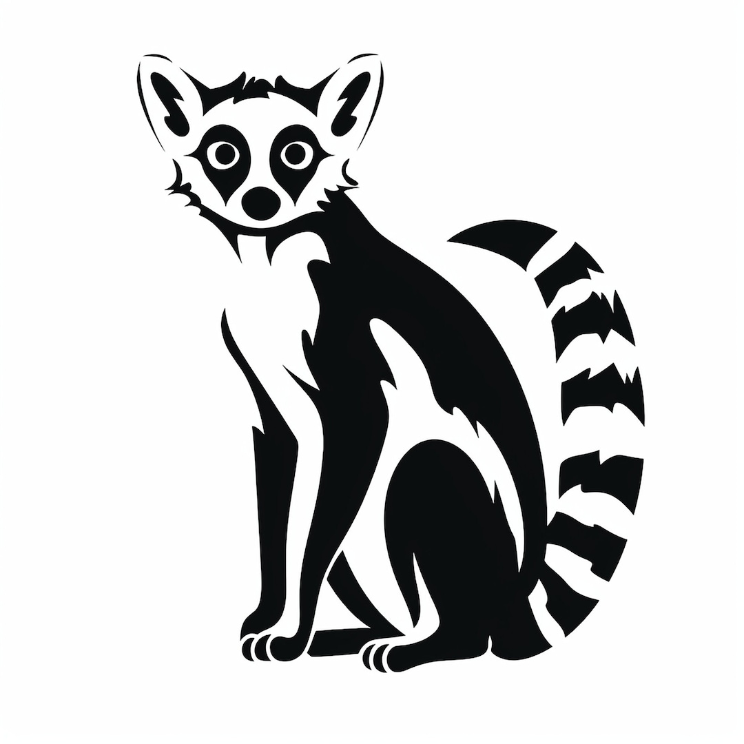 Ring Tailed Lemur Clip Art, Printable Wildlife Animal Decal for Sticker ...