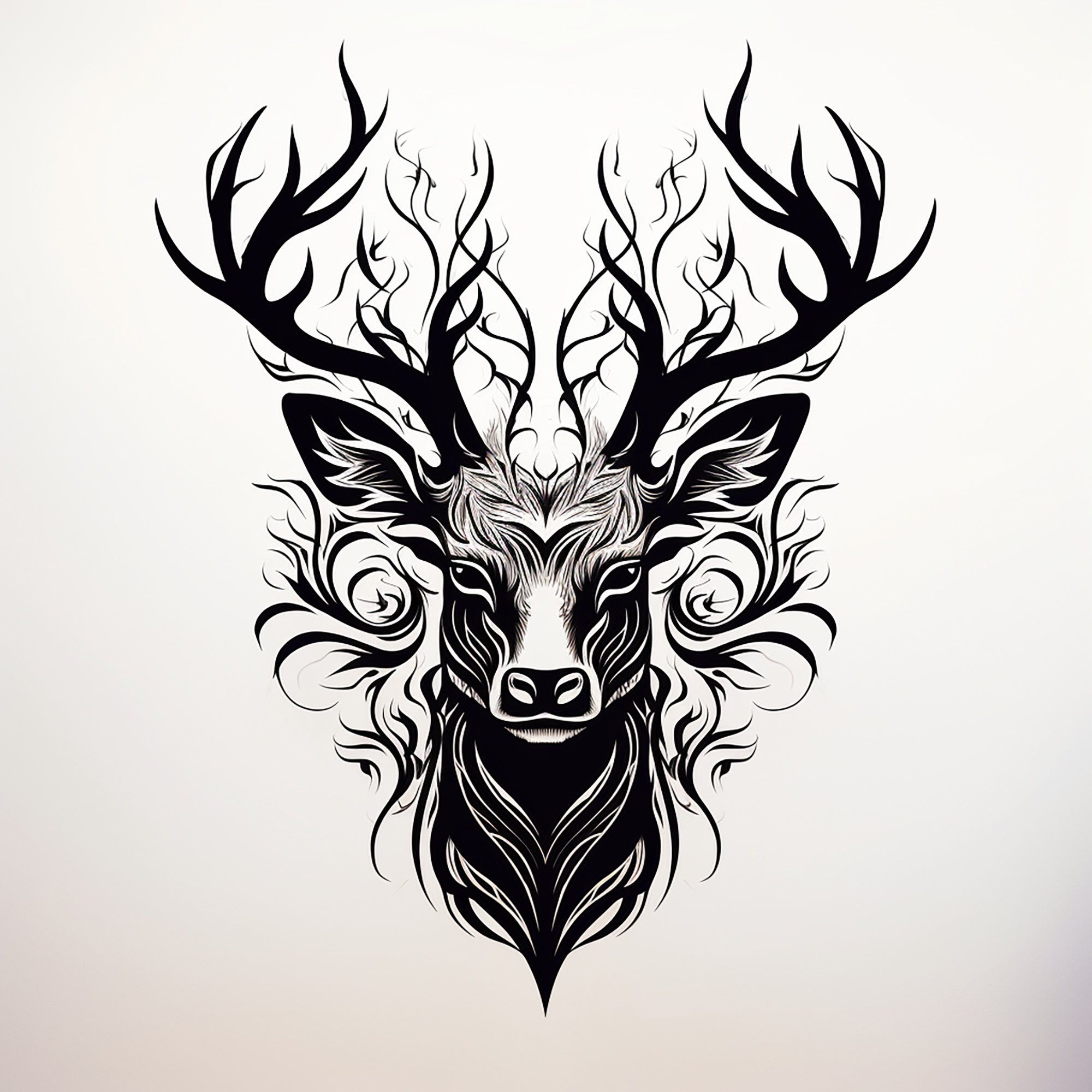 Tribal Deer Head Tattoos