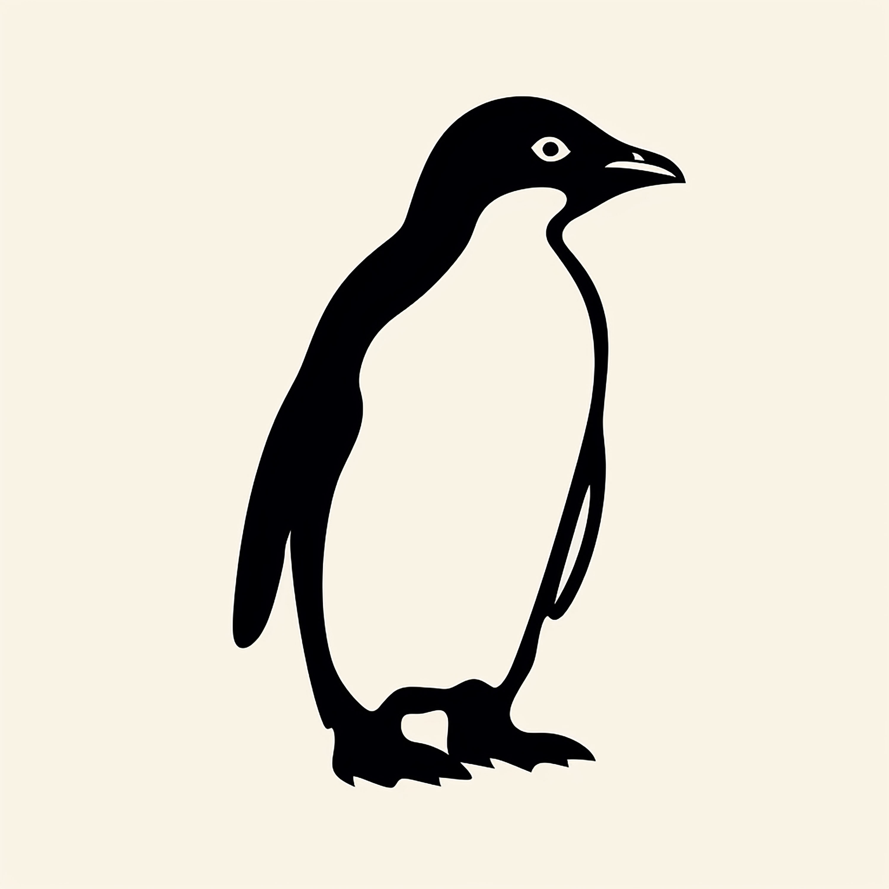 Adelie Penguin Black Line Clip Art, Printable Commercial Arctic Animal ...
