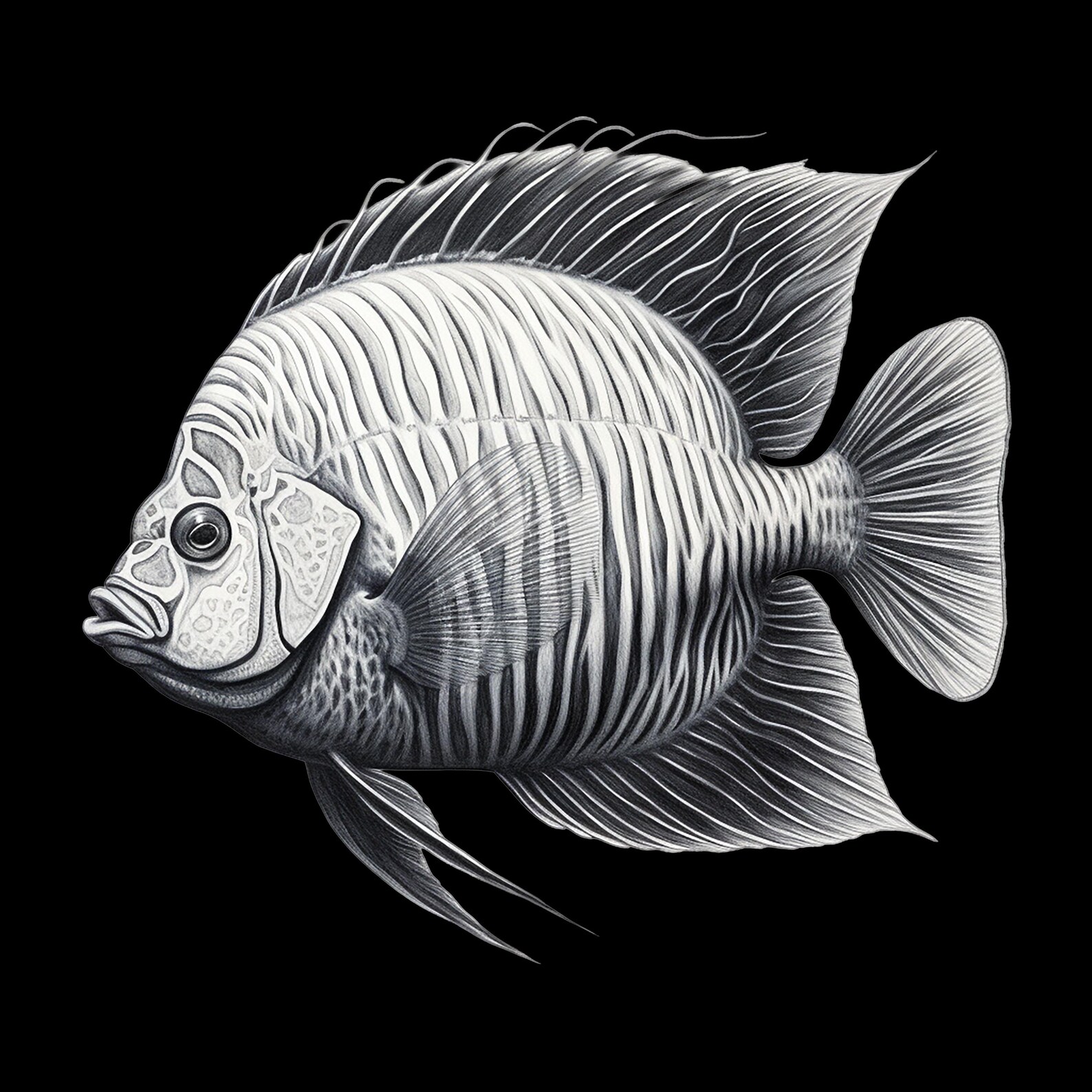 Angelfish Clip Art: Printable Fish Decal, Stencil, Logo (PNG & JPEG ...