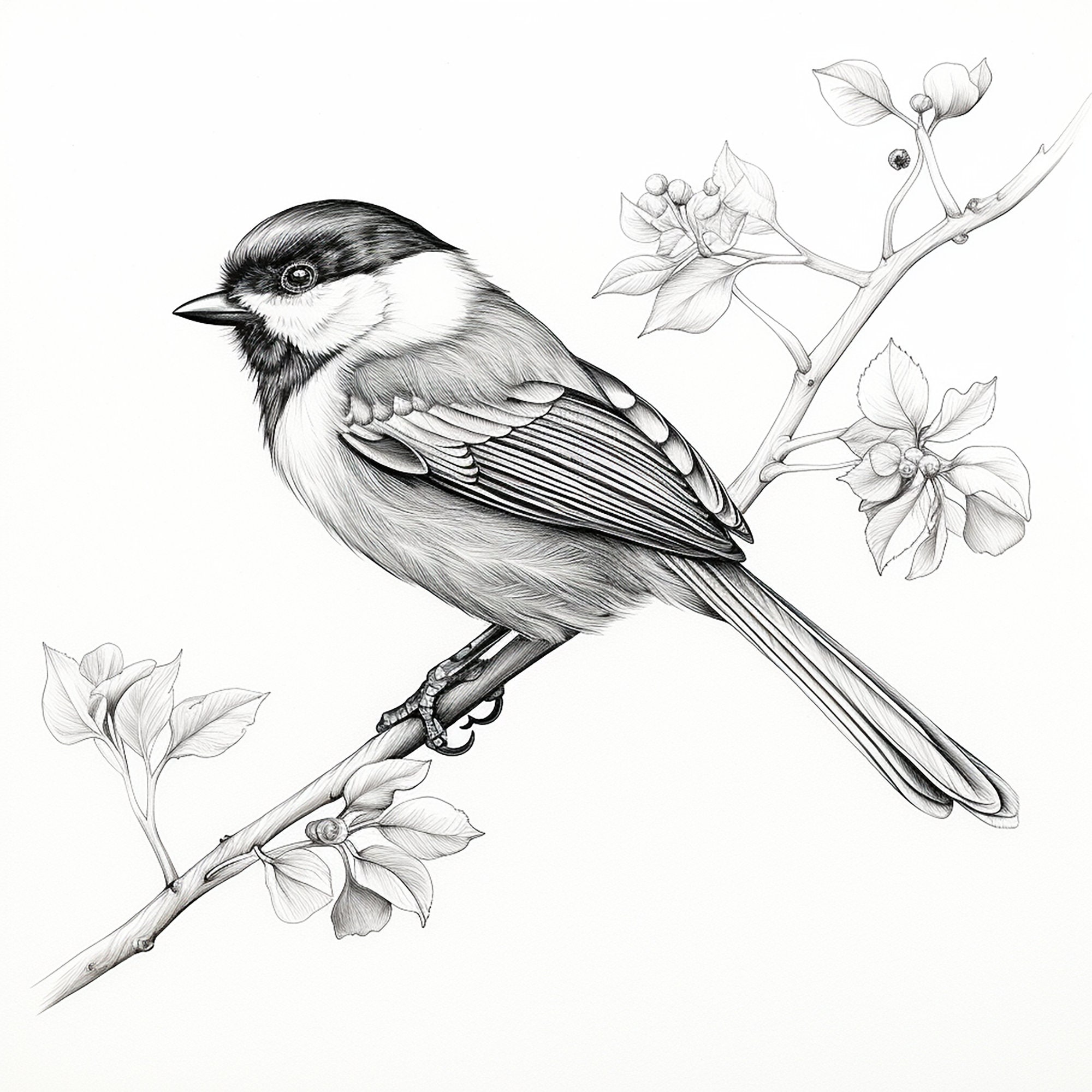 Chickadee Flying Tattoo