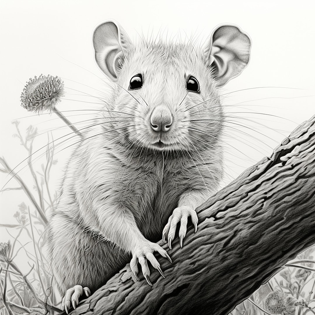 Rat Clip Art: Wildlife Animal Stencil, Tattoo, Decor (PNG, JPEG) - Etsy