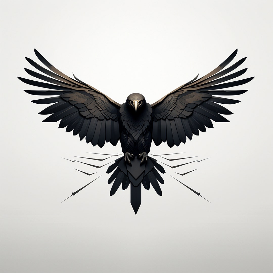 Hawk Minimalistic Solid Black Image, Printable Commercial Wildlife ...