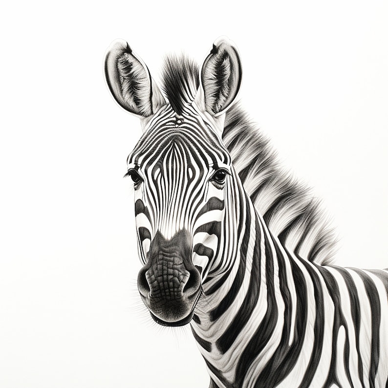 Zebra Illustration: Wildlife Animal Clip Art (PNG, JPEG Digital ...