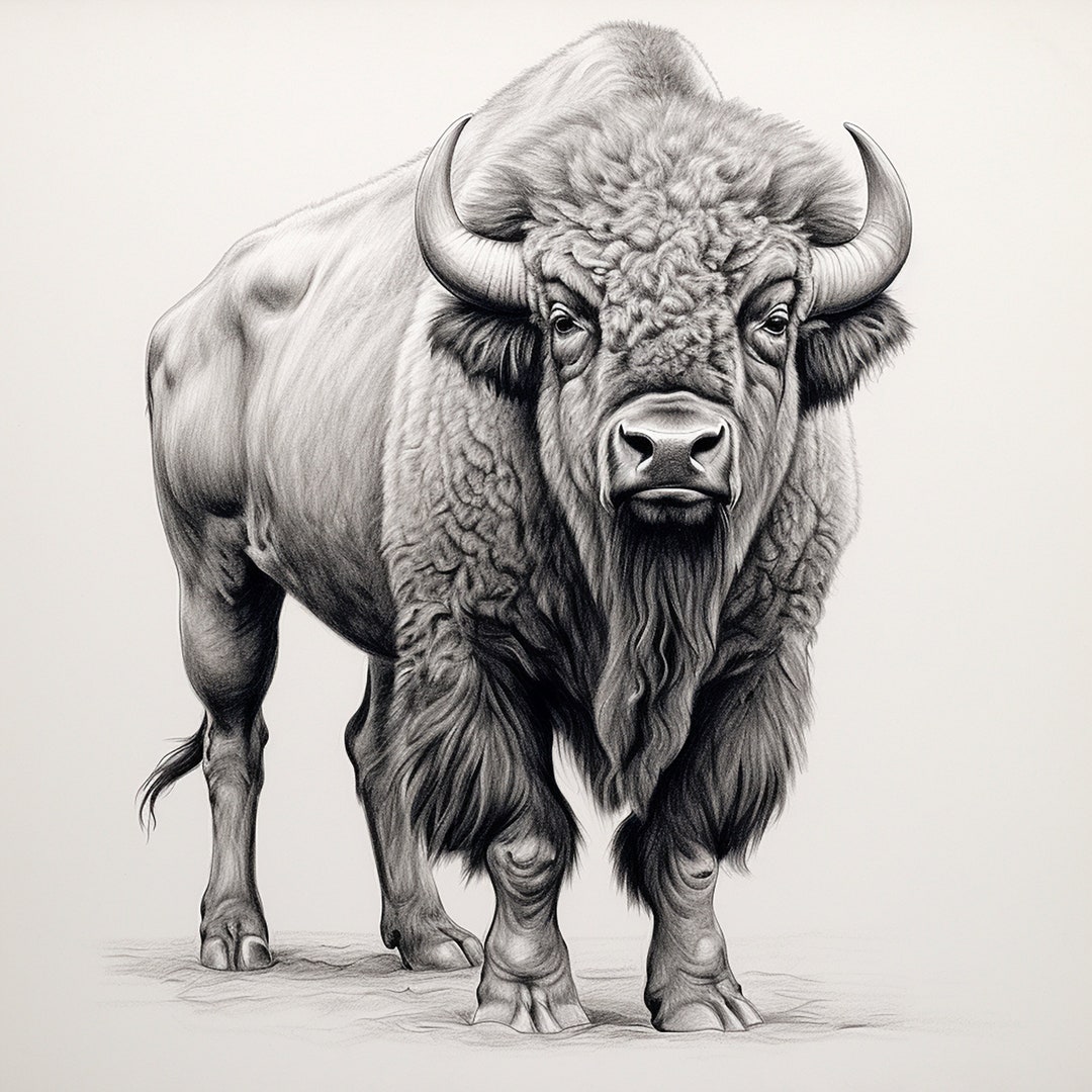 Buffalo Illustration, Printable Wildlife Animal Clip Art for Download ...