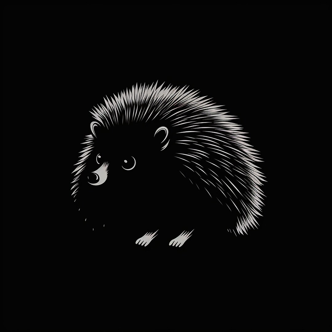 Hedgehog Line Art: Stencil, Logo, Tattoo (digital Download) - Etsy