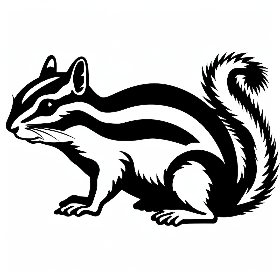 Chipmunk Simple Clip Art, Printable Wildlife Animal Image for Decal for ...