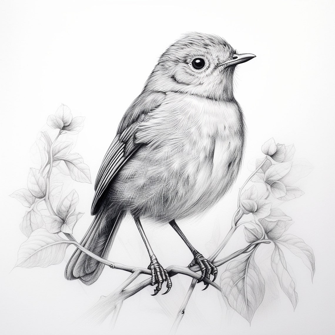 Robin Decal: Realistic Bird Stencil, Logo, Tattoo (PNG, JPEG Digital ...