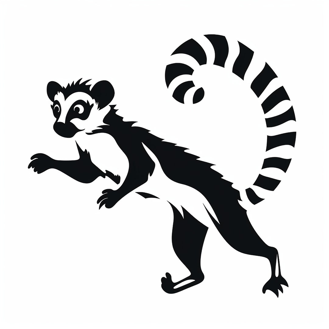 Lemur Clip Art: Wildlife Illustration for Logo, Stencil, Tattoo ...
