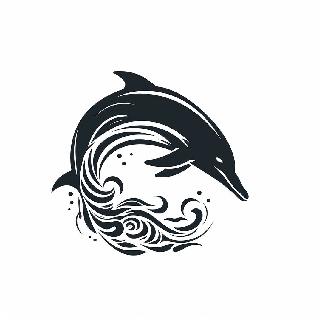 Dolphin Clip Art, Printable Ocean Animal Illustation for Sticker ...