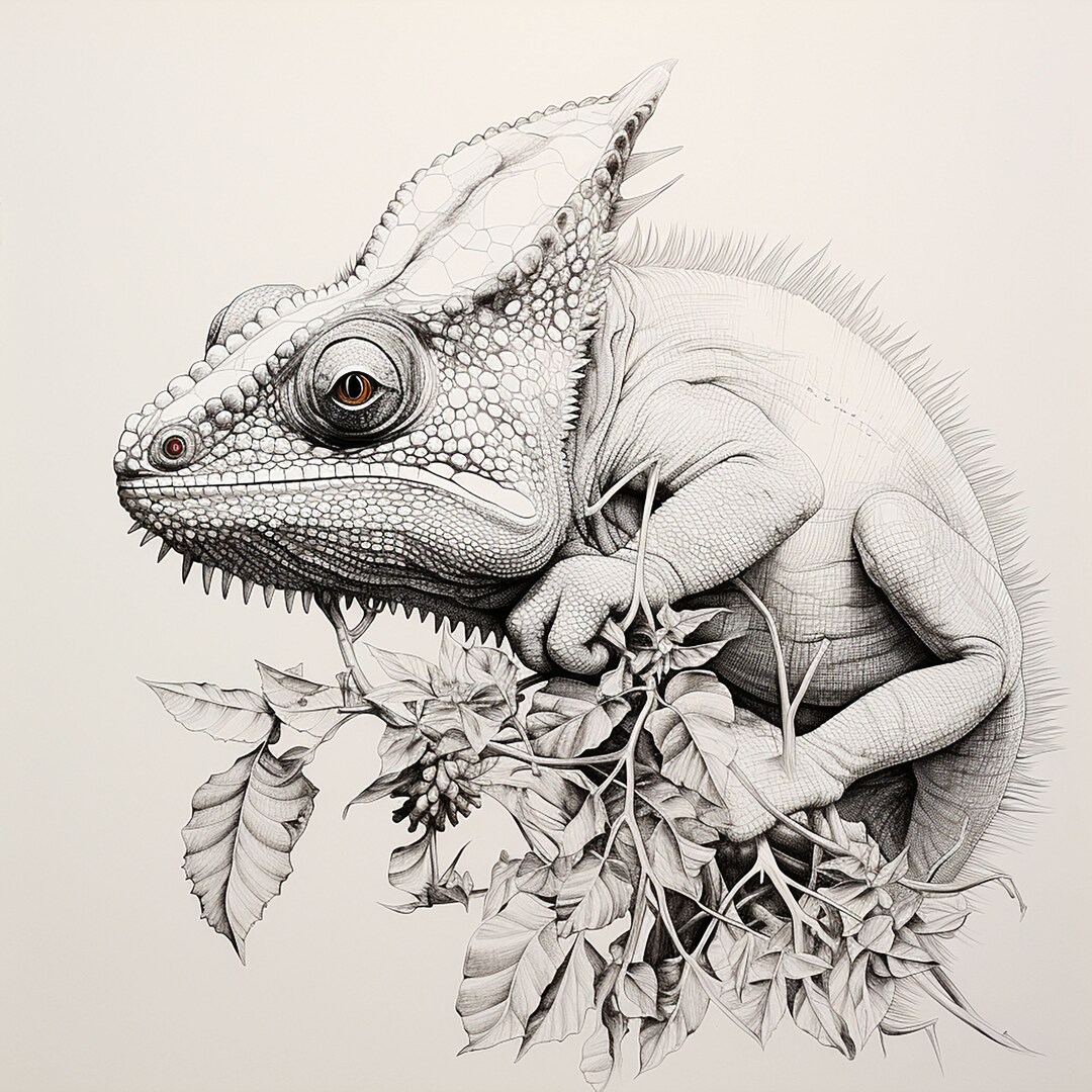 Chameleon Clip Art: Wildlife Lizard Vector (digital Download) - Etsy