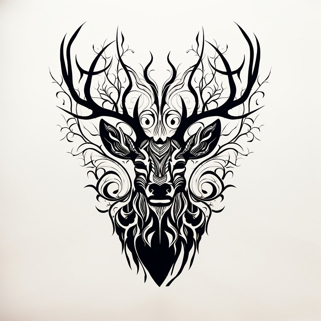 Abstract Elk Solid Black Clip Art Illustration Wildlife - Etsy