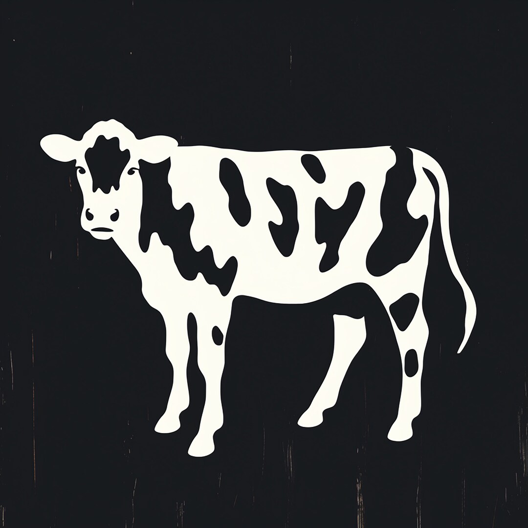 Minimalist Cow Line Art: Farm Animal Illustration (digital Download) - Etsy