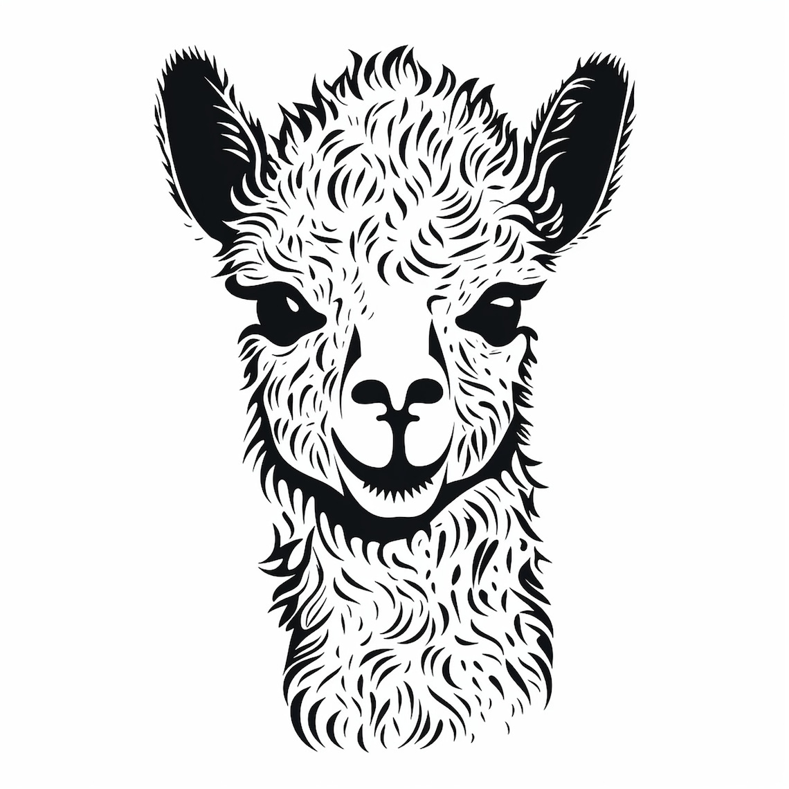 Alpaca Clip Art Illustration, Printable Farm Animal Design, Alpaca ...