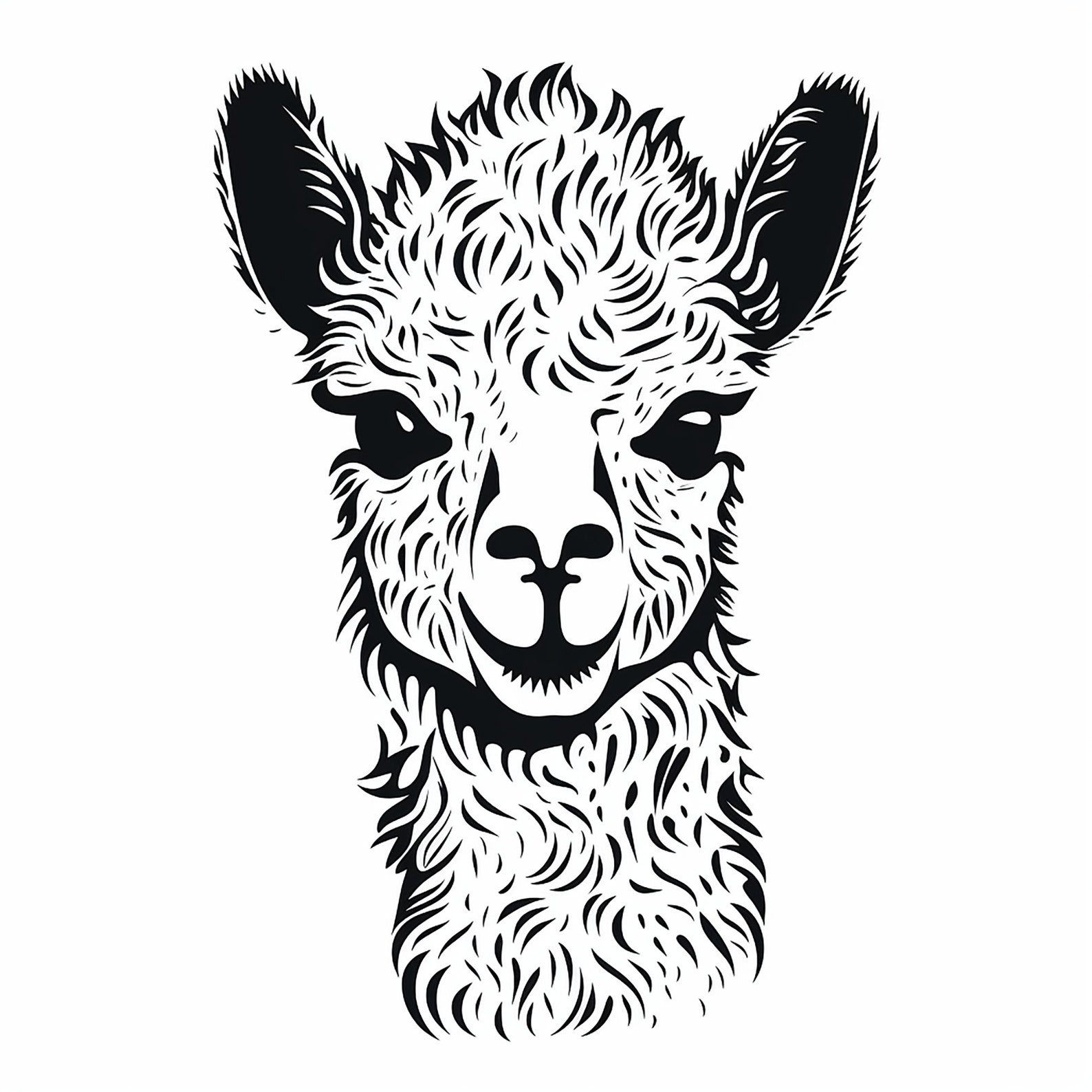 Alpaca Clip Art Illustration, Printable Farm Animal Design, Alpaca ...