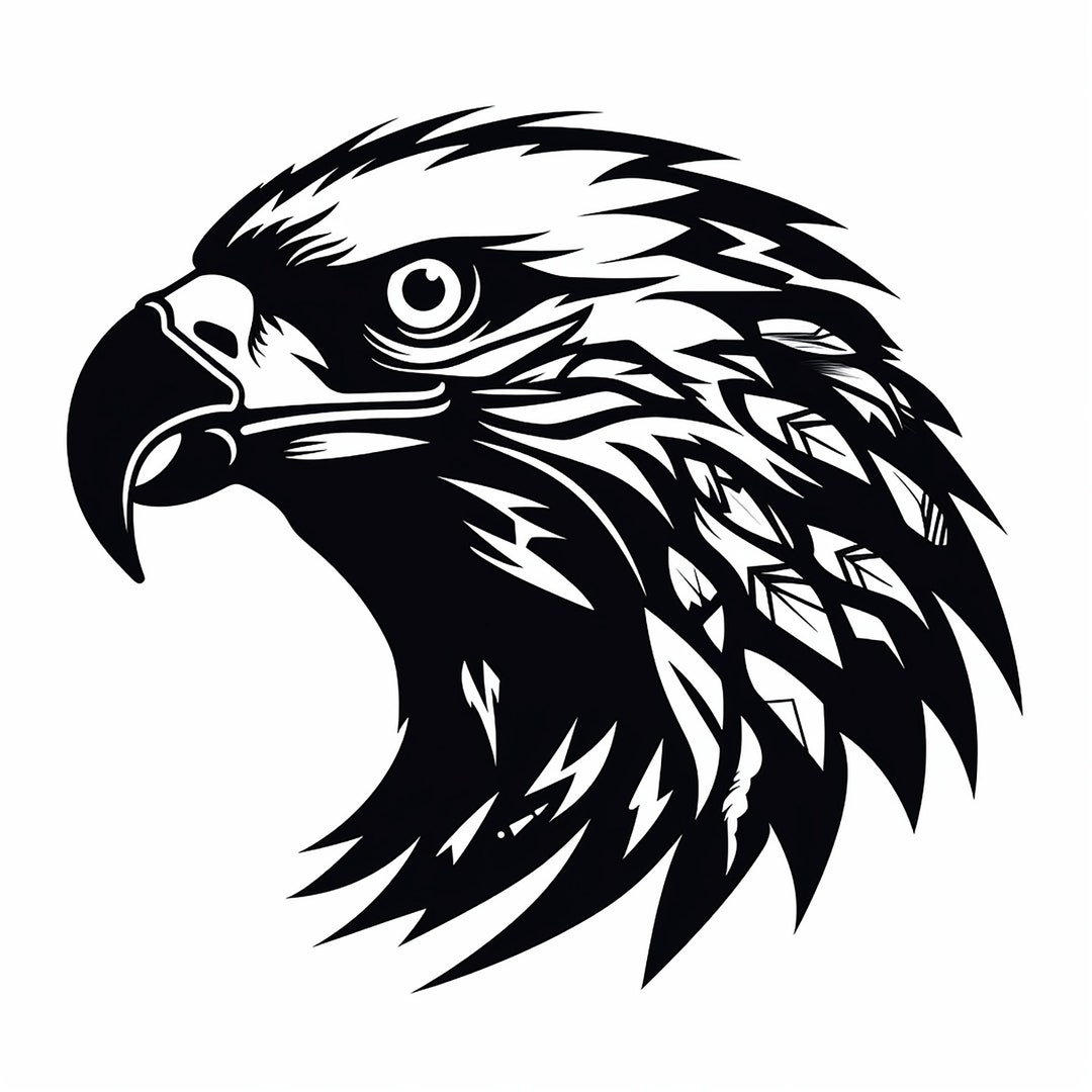 Hawk Line Art: Simple Black Bird Illustration (PNG, JPEG) - Etsy Canada
