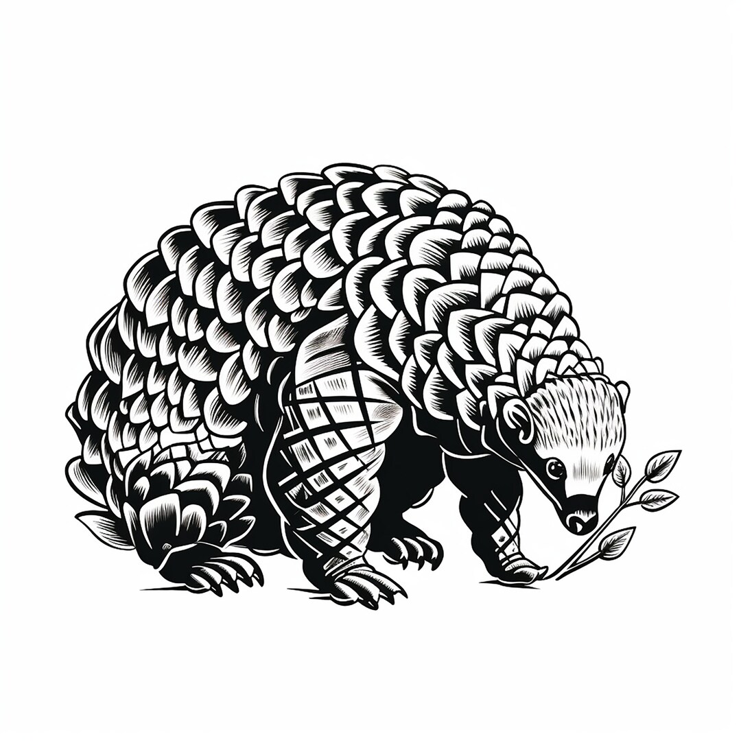 Pangolin Abstract Clip Art Illustration, Printable Geometric Wildlife ...
