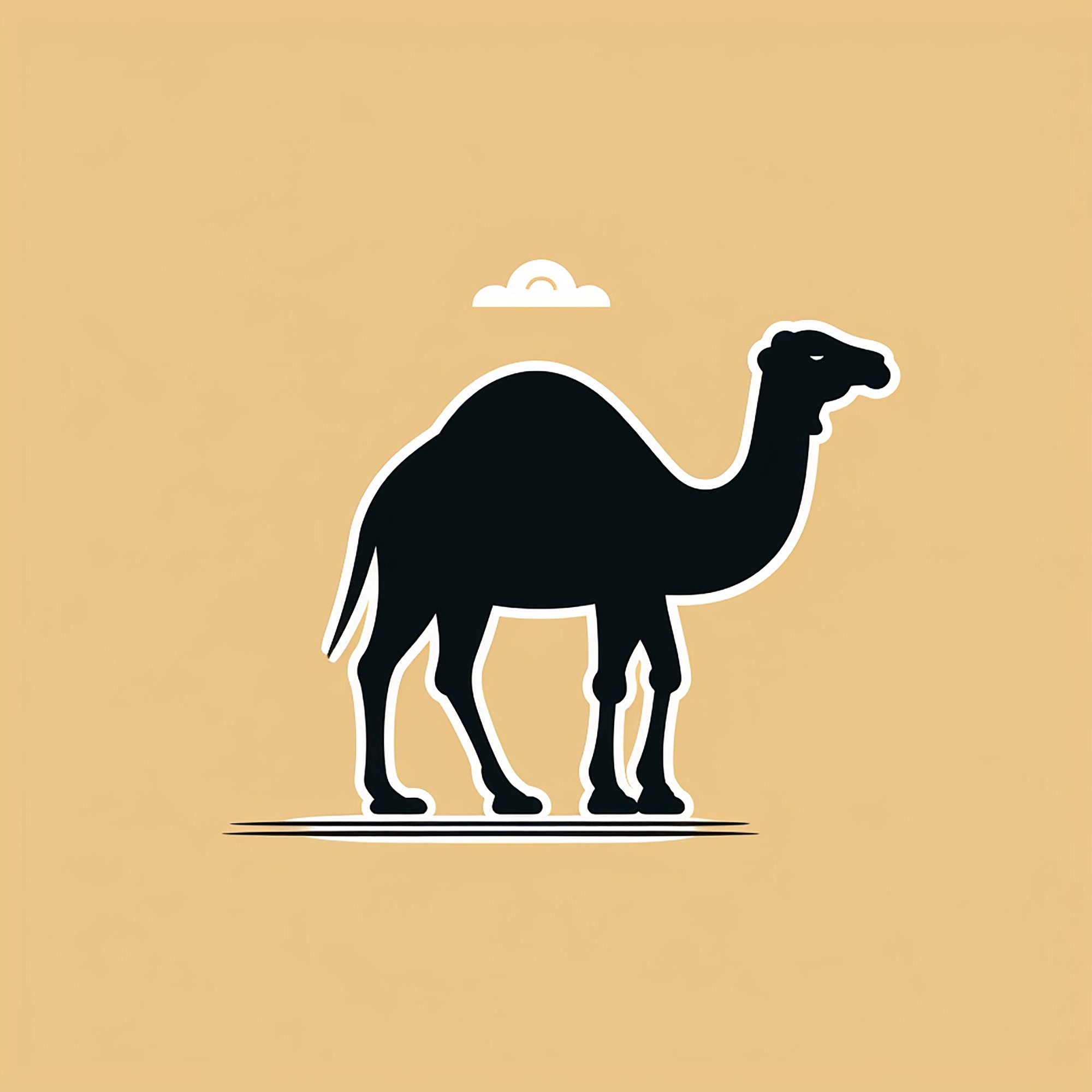 Minimalist Camel Clip Art, Printable Simple Wildlife Animal Decal for ...