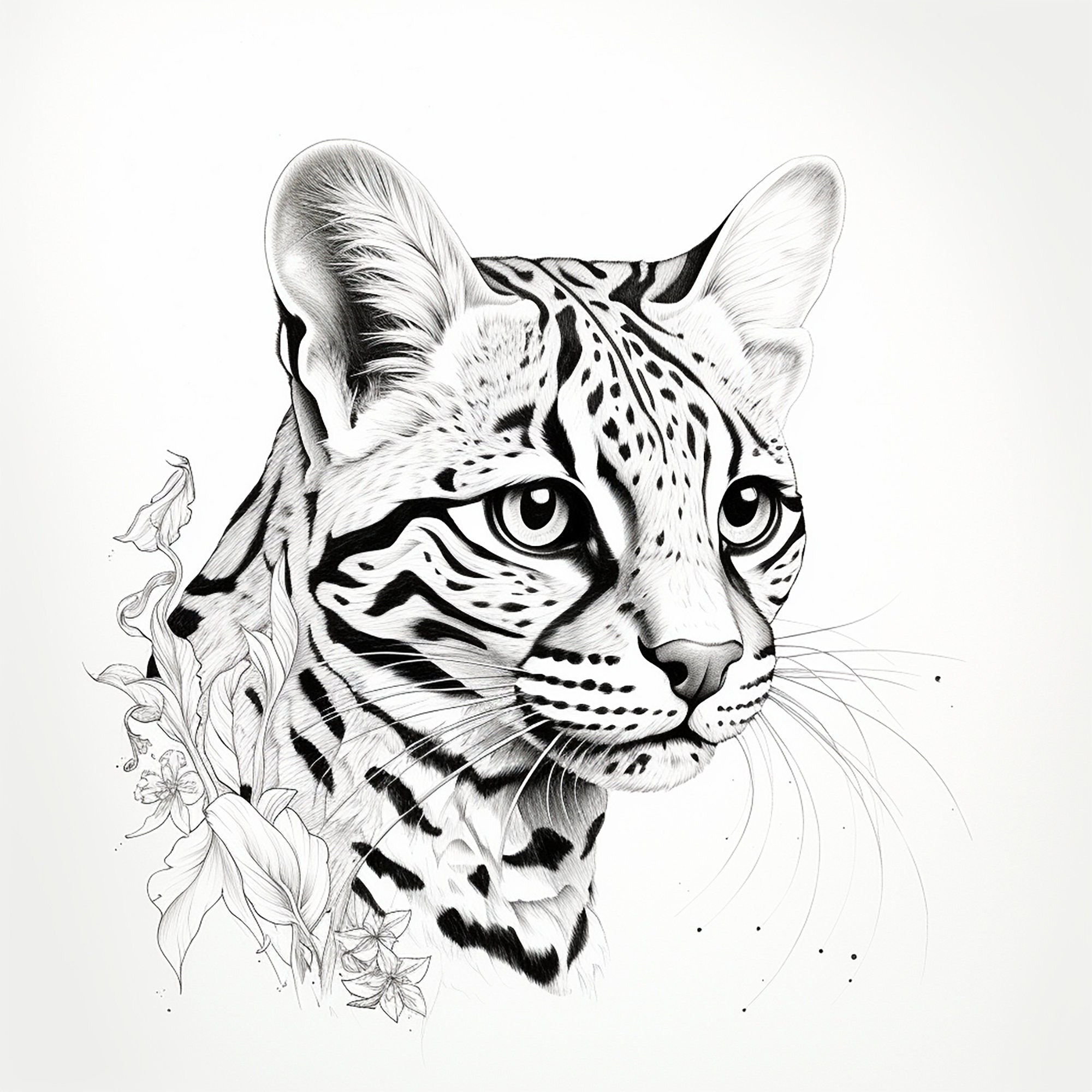 Realistic Wildcat Drawing