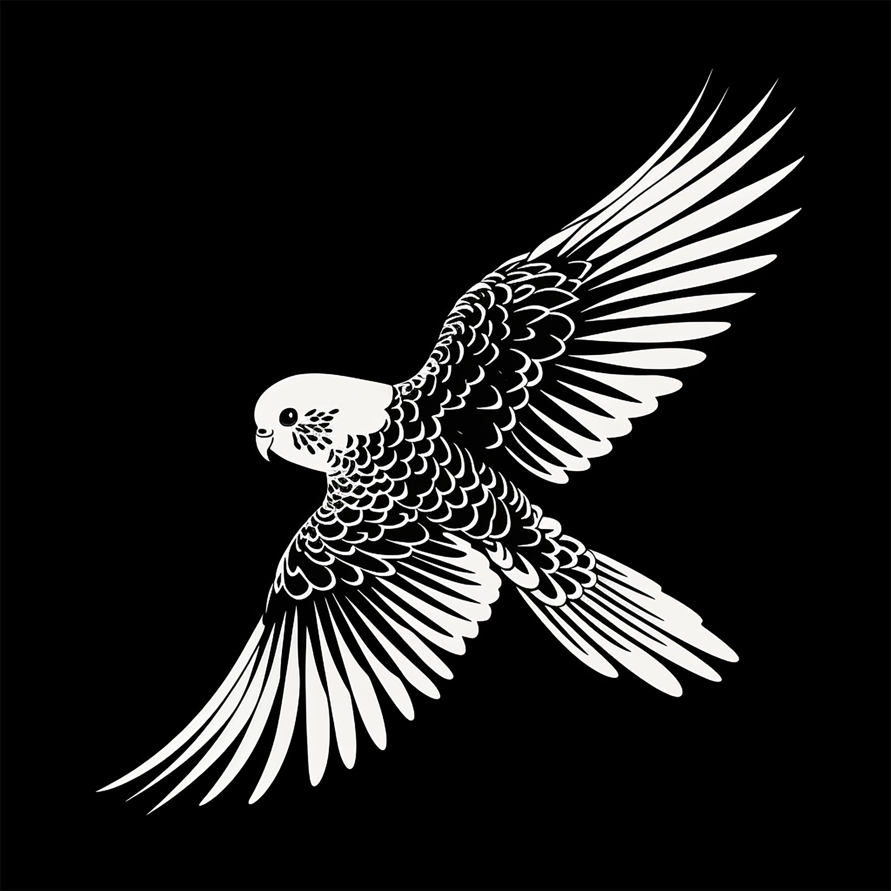 Bird Black and White Simple Clip Art, Printable Instant Download Pet ...