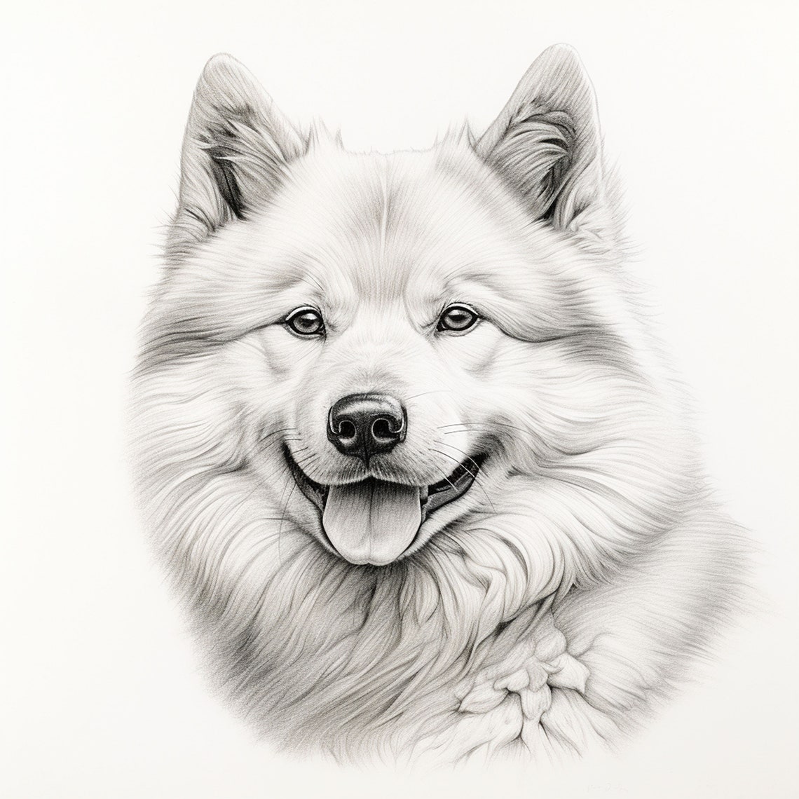 Akita Dog Pet Portrait Fine Line Pencil Dog Drawing for - Etsy