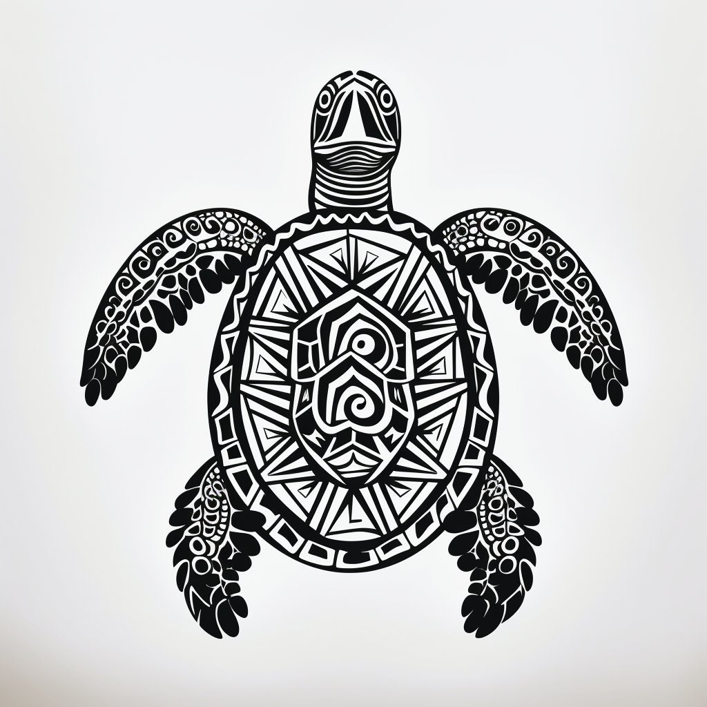 Geometric Turtle Illustration, Abstract Sea Animal for Coloring Page ...