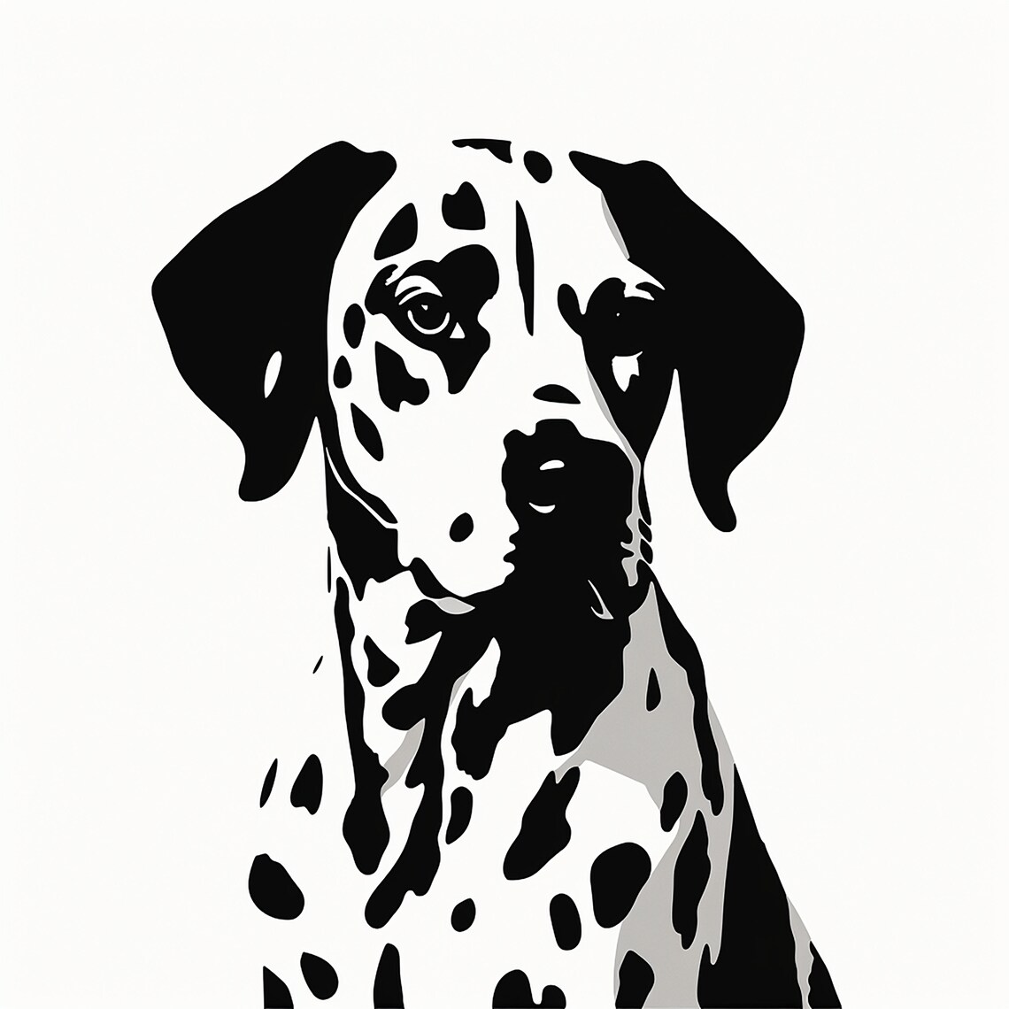 Dalmation Black Line Clip Art, Printable Pet Portrait Dog Decal Instant ...