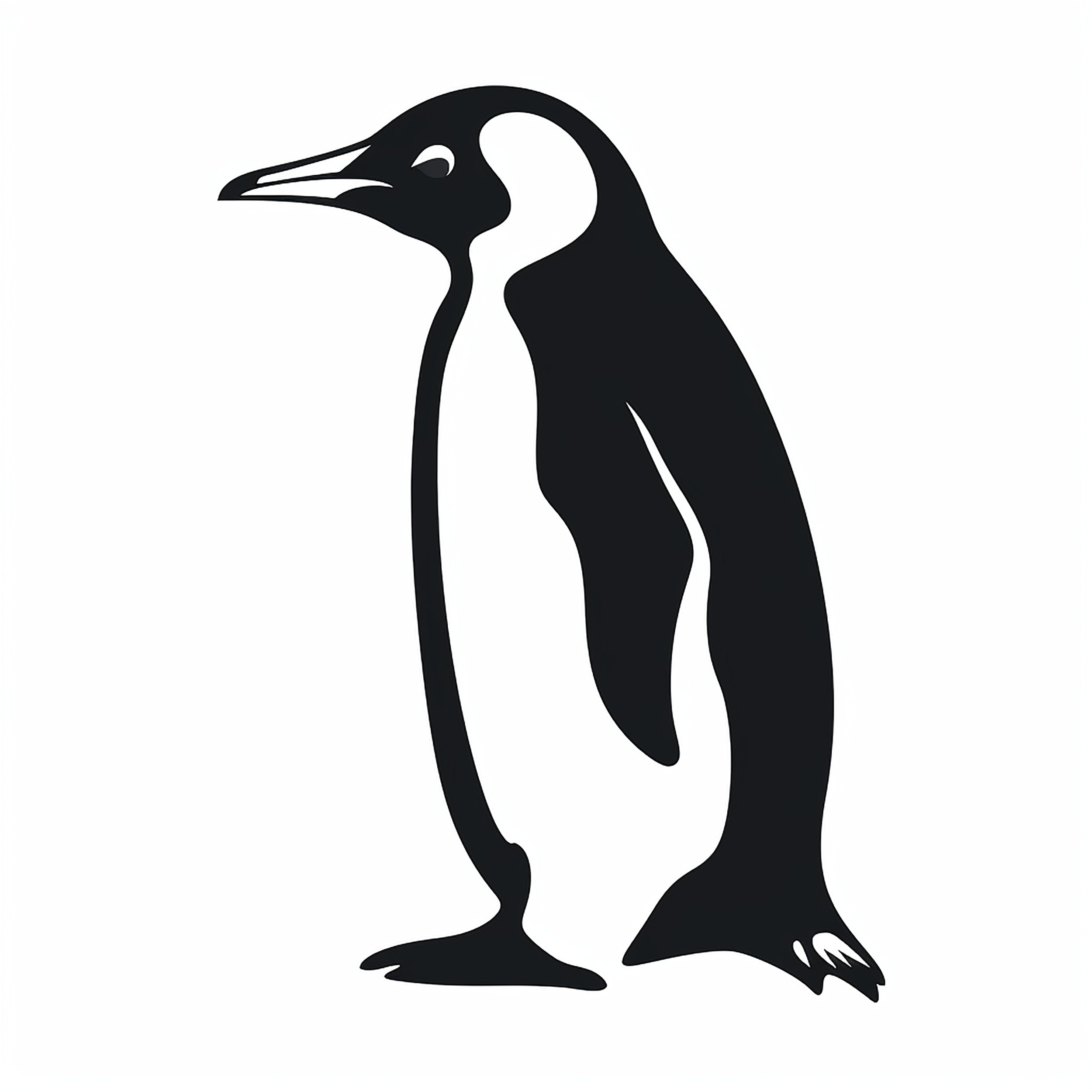 Penguin Simple Black Line Illustration, Printable Outline for Stencil ...