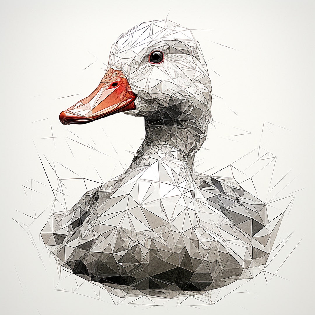 Geometric Duck Clip Art: Abstract Bird Illustration (digital Download ...