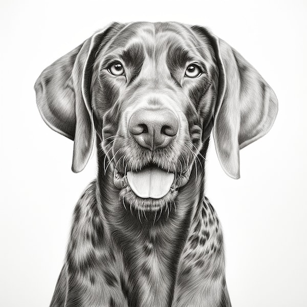 German Shorthair Pointer Drawing - Etsy