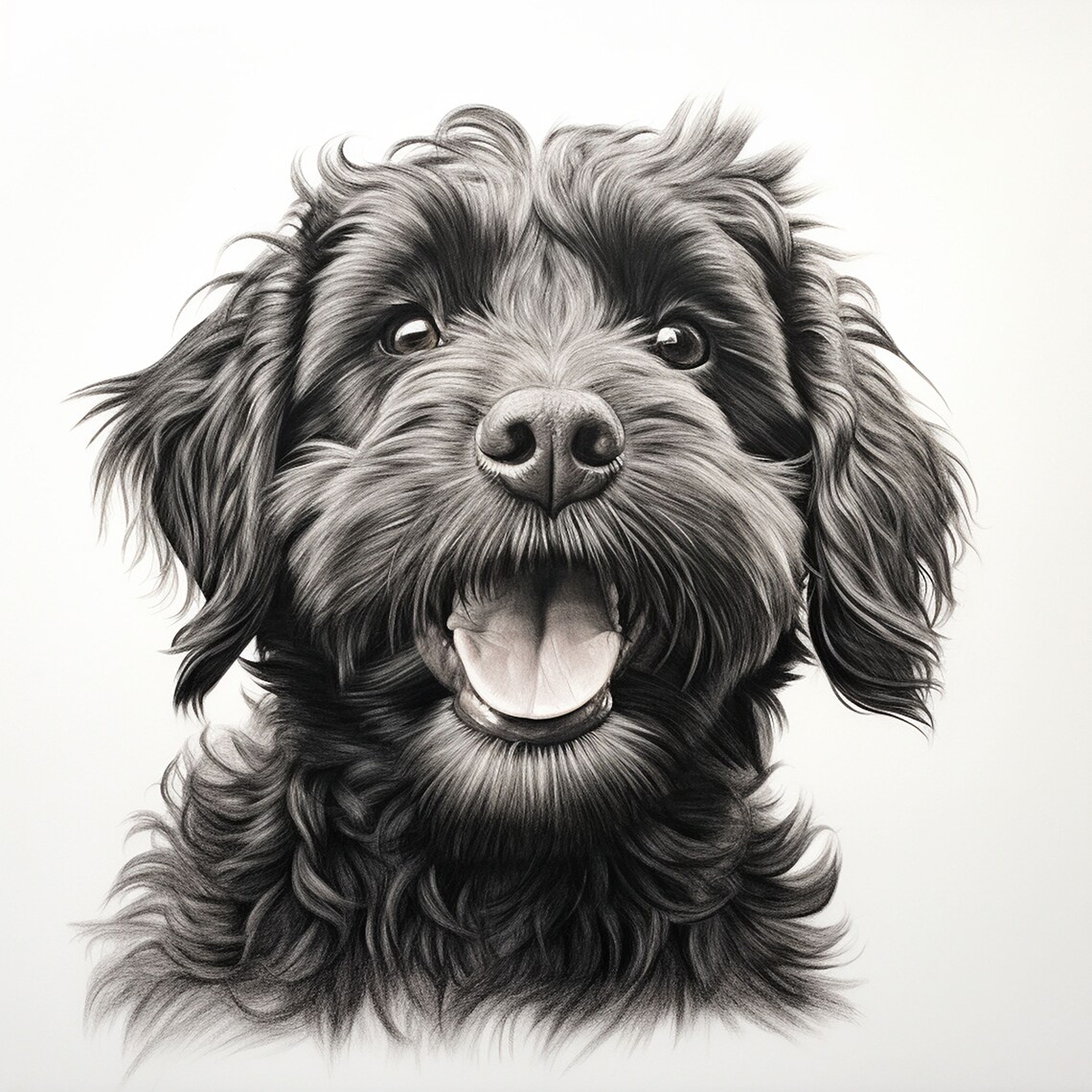 Barbet Dog Pet Portrait, Printable Instant Download Animal Clip Art for ...