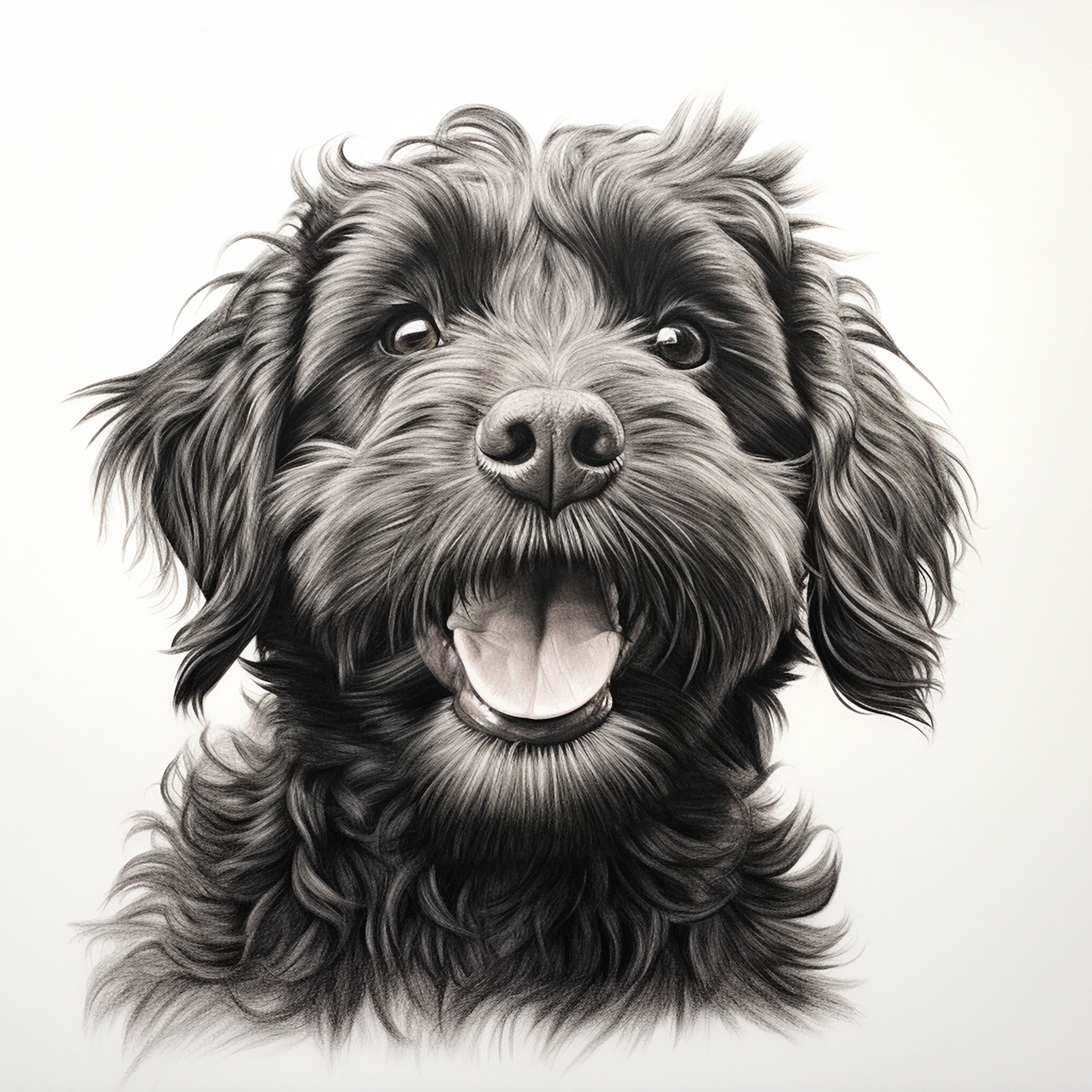 Barbet Dog Pet Portrait, Printable Instant Download Animal Clip Art for ...