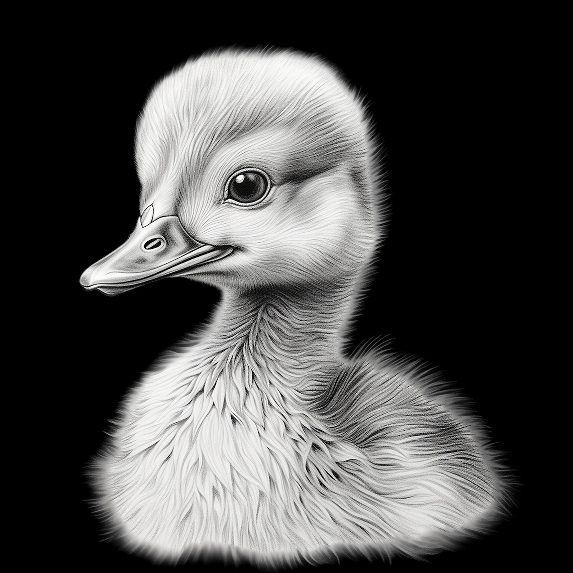 Duckling Fine Line Art: Printable Baby Duck Image (digital Download) - Etsy